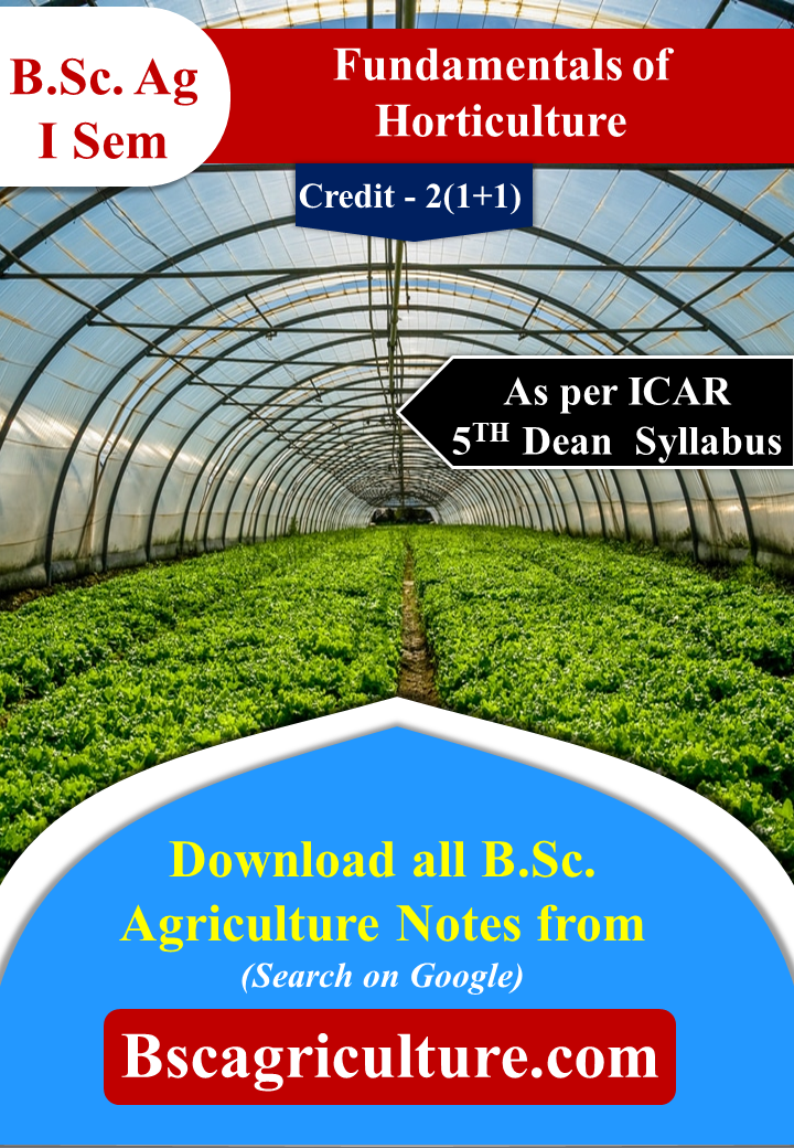Fundamentals of Horticulture - Bsc Agriculture Notes